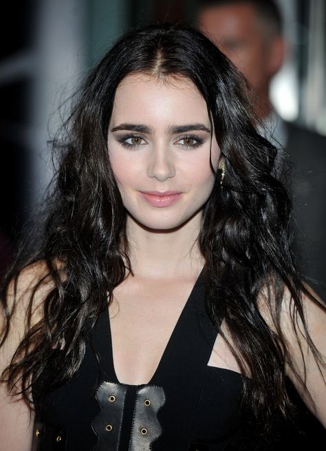 Lily Collins Long Black Hair Lily Collins Long Black Hair Black Hair