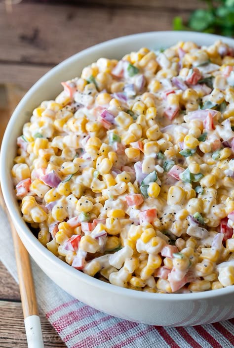 Creamy Corn Salad Recipe Corn Salad Recipes Corn Recipes Veggie Dishes