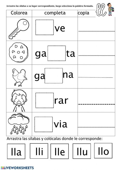 Letra Ll Actividades