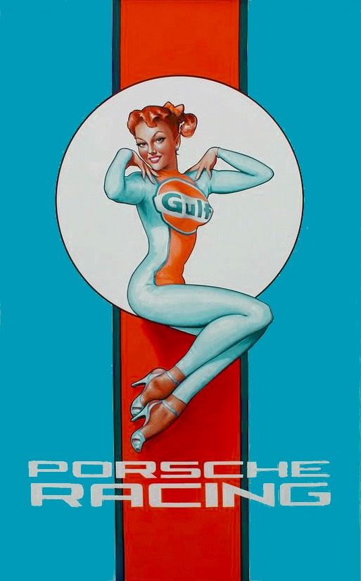 Porsche Martini Racing Pinup Girl Poster