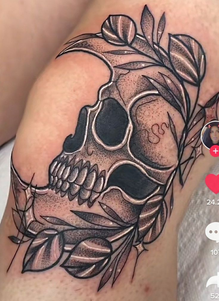 Pin On Boredpanda In 2024 Feminine Skull Tattoos Tattoos Leg Tattoos Women