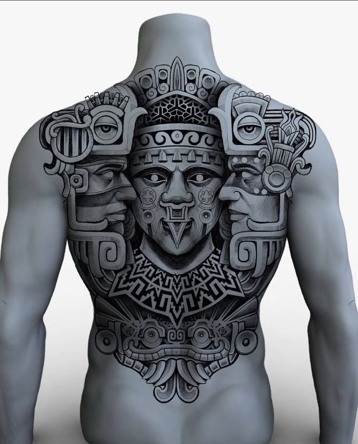 Skasghn Aztec Tattoo Designs Back Piece Tattoo Mayan Tattoos