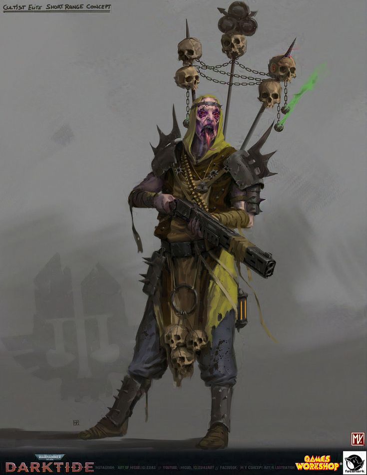 Cultist Elite Short Range Art By Miguel Iglesias 40k Gallery Warhammer Warhammer 40k