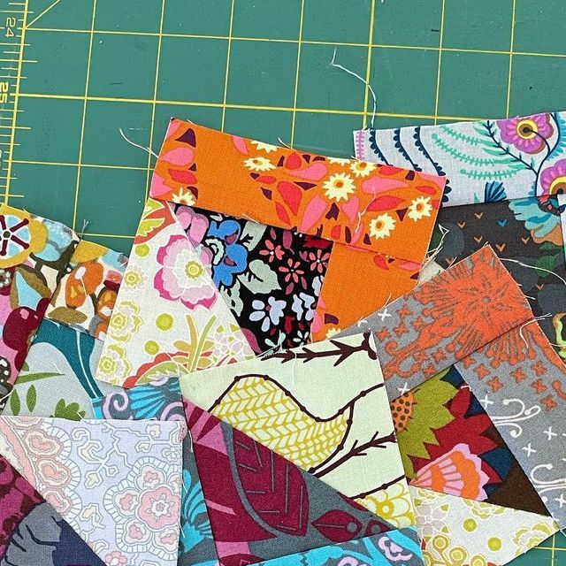 Scrap Explosion Quilt with HSTs and Sashing Scrap Explosion Quilt with HSTs and Sashing