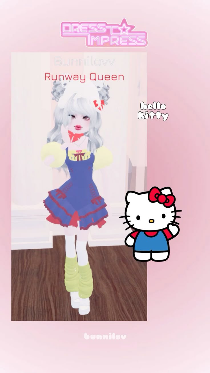 Dress To Impress Hello Kitty ♡ In 2024 Hello Kitty Halloween Costume Dress To Impress Hello