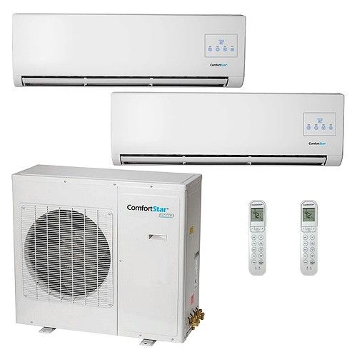 Comfortstar 24 000 Btu 15 6 Seer Ductless Dual Zone Heat Pump 12 12