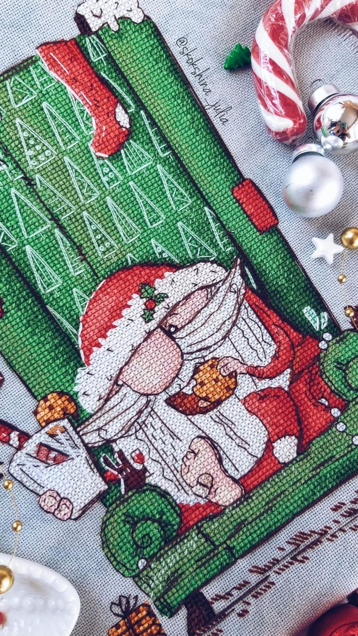Merry Christmas Cross Stitch Pattern Funny Santa Embroidery Winter Holiday Cross Stitch