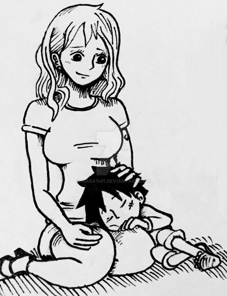 Nami X Little Luffy By Mara1451 On Deviantart Luffy One Piece Luffy One Piece Manga