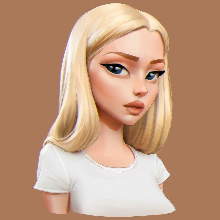 Pin By ๐ข๐ฒ๐ป๐ฎ๐ท๐ช On ๐๐ฟ๐ฎ๐ป๐ Blonde Hair Cartoon Digital Art Girl Illustration Girl
