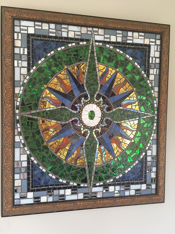 Compass Rose Mosaic Compass Rose Stained Glass Mosaic Mirror Stained