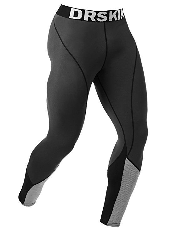Drskin Mens Compression Pants Dry Cool Sports Baselayer Running