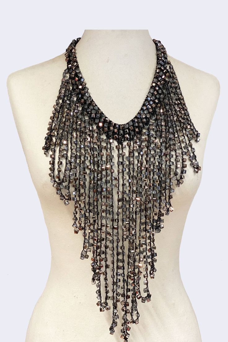 6 X 6 Crystal Fringe Necklaces Long Tassle Fringe Necklace Long Necklace Short Necklace