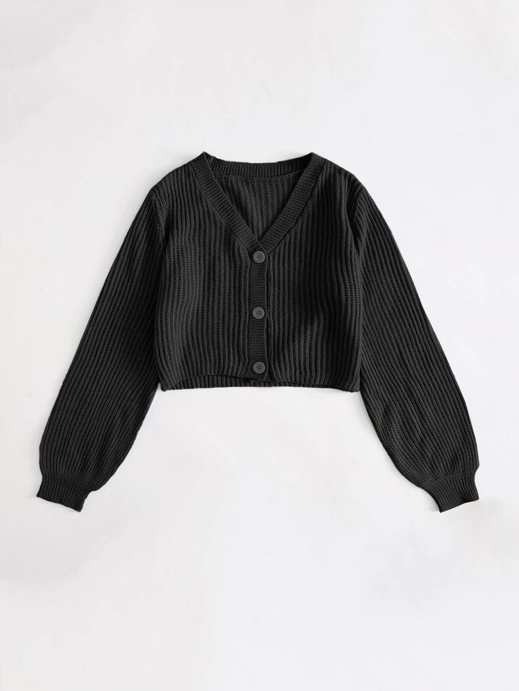 Shein Button Front Crop Cardigan