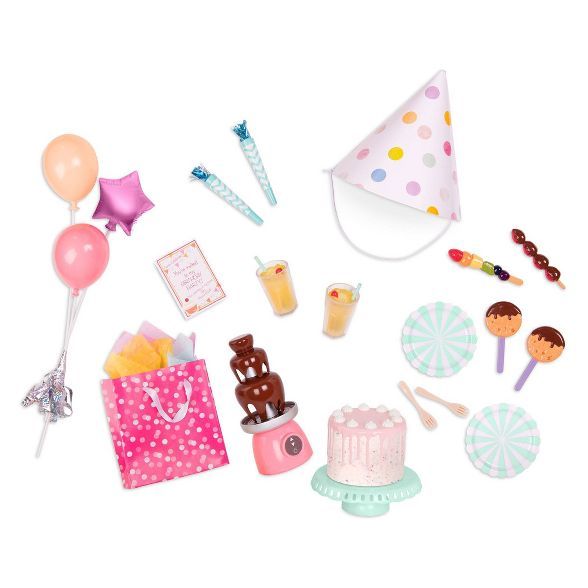 Our Generation Sweet Celebration Birthday Party Accessory Set For 18