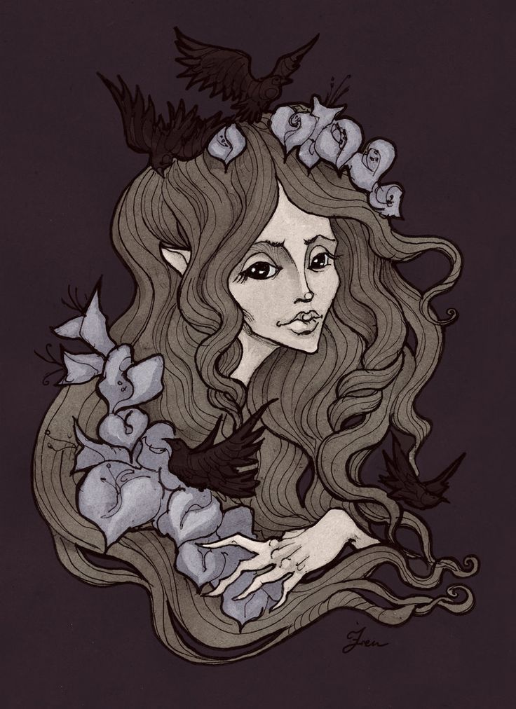 Birds And Lilies By Irenhorrors On Deviantart Creepy Art Horror Artwork Horror Art
