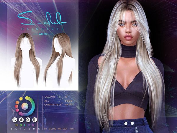 Long Straight Hairstyle Annarose Ii By S Club Cabelo Sims Cabelos