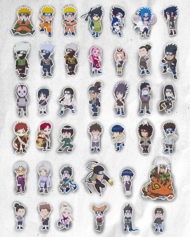 Naruto Chibi Sticker Pack 40 Pieces Naruto Sticker Glossy Paper Waterproof Anime Sticker Anime