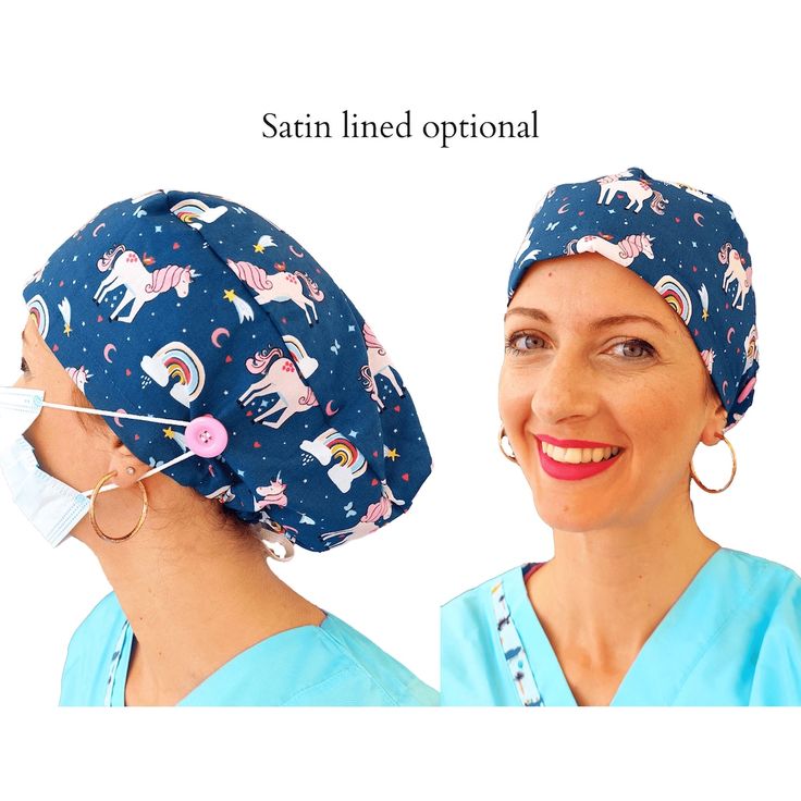 Unicorns Scrub Caps Surgical Caps Nurse Cap Satin Lined Etsy In 2023 Nursing Cap Caps For