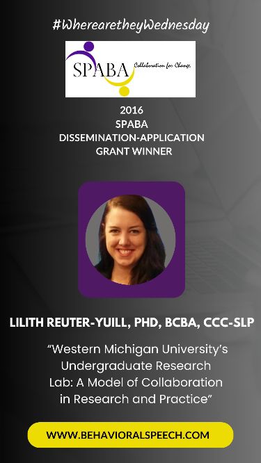 Lilith Reuter Yuill Phd Bcba Ccc Slp Lba Western Michigan University Phd Undergraduate