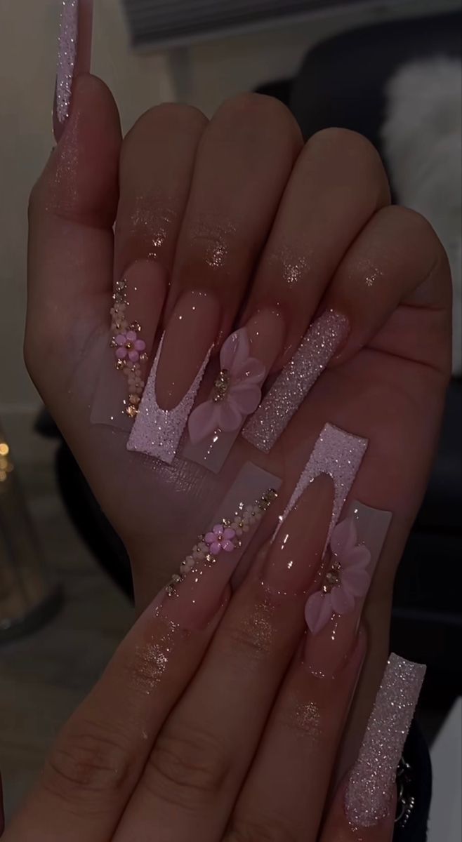Pink 3d Flower Nails 🌸 Simple Nails Acrylic Nails Coffin Pink Nail Designs
