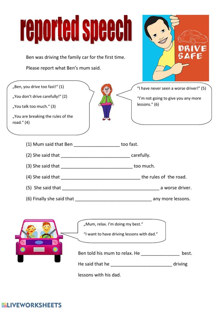 Reported speech - Interactive worksheet | Reported speech, Speech ... Reported speech - Interactive worksheet | Reported speech, Speech ...