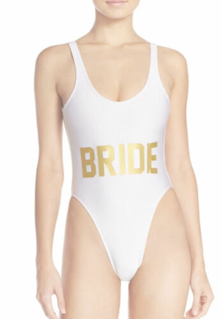Bachelorette White One Piece Swimsuit Bride Squad Swimsuit Etsy