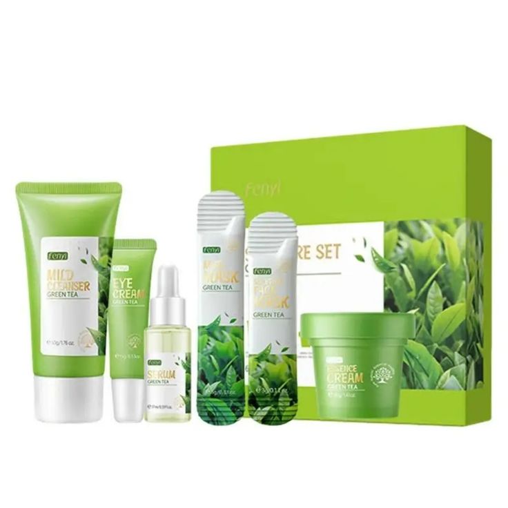 6pcs Moisturizing Soothing Green Tea Face Skin Care Set In 2024 Skincare Set Green Tea Face
