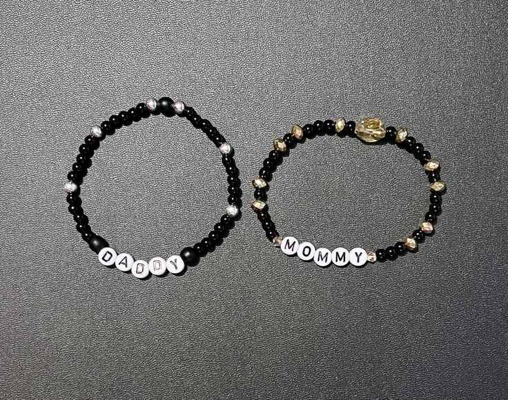 Mommydaddy Beaded Bracelets Etsy Beaded Bracelets Beaded Bracelet Designs