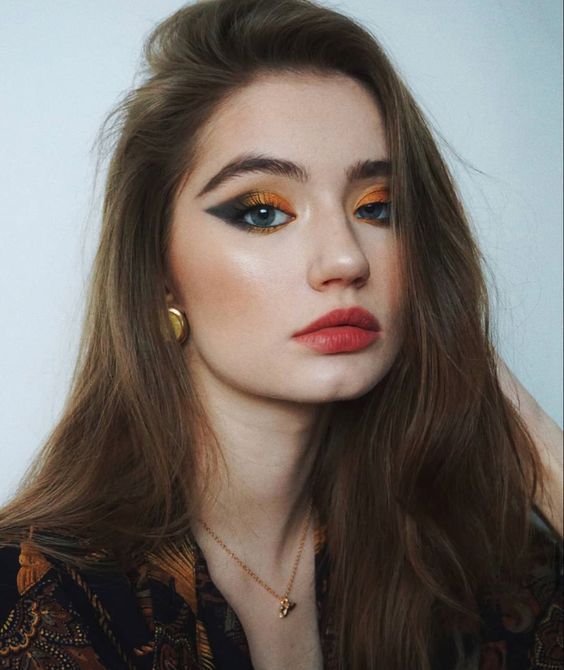 Orange Black Make Up Orange Black Makeup Inspiração Maquiagem Ideias De Maquiagem Rosto