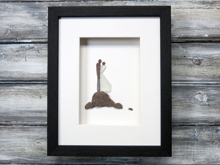 Pebble And Sea Glass Art Couple By Maine Artist M Mcguinness Pebble Art Sea Glass Art Art