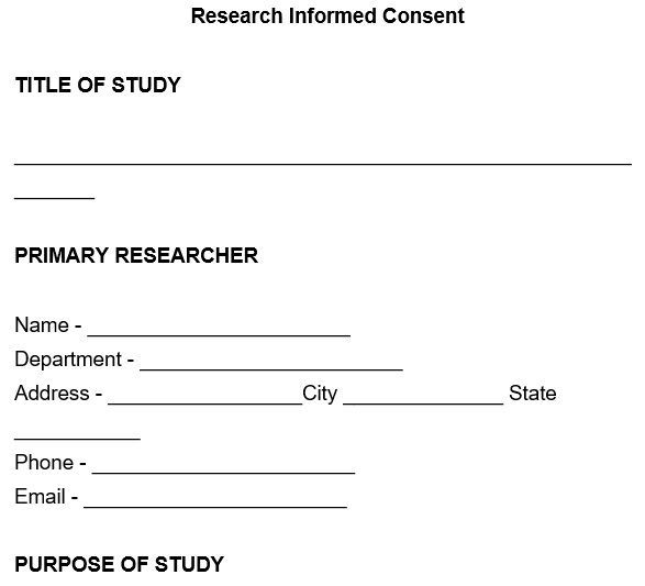 Download Free Research Informed Consent Form Templates Download Free Research Informed Consent Form Templates