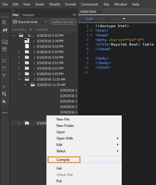 Manually Compiling Css Preprocessor Files Through The Files Panel