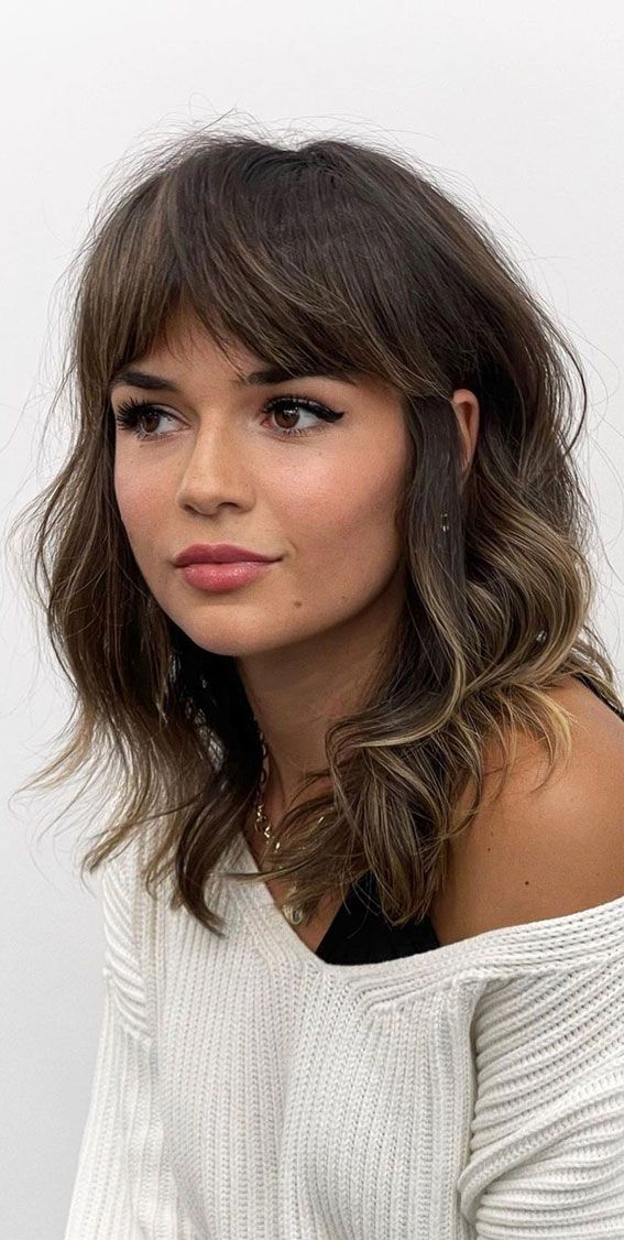 14 Medium Length With Cute Fringe Cant Decide What Length Medium Length Or Called Mid Length