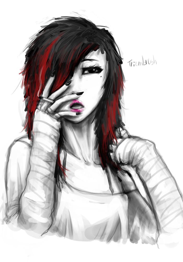 Emo Girl 1 By Triumbrush On Deviantart