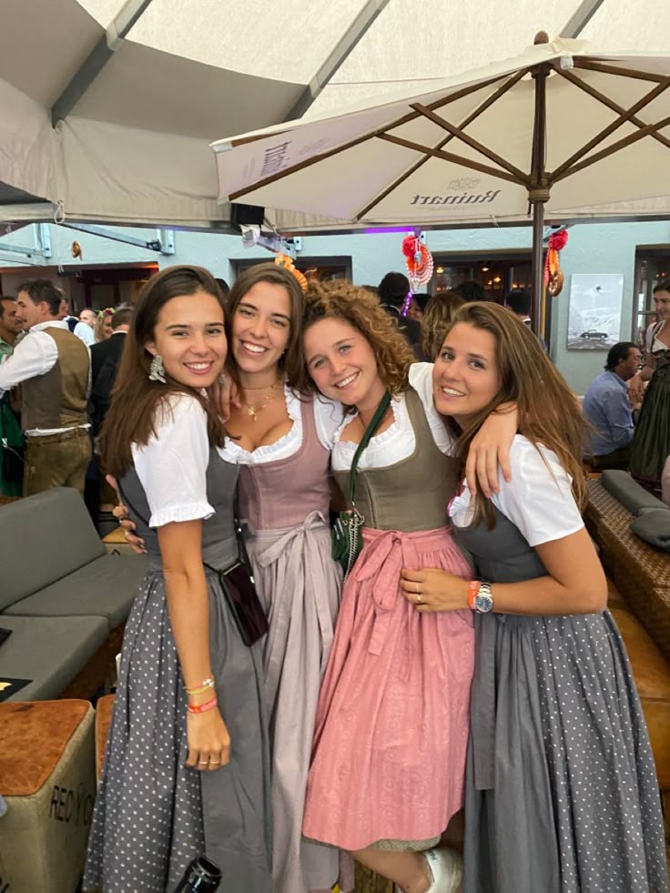 Schöne Dirndl Österreich Tracht Festkleidung Tradition Graues Rosanes Lila Dirndl