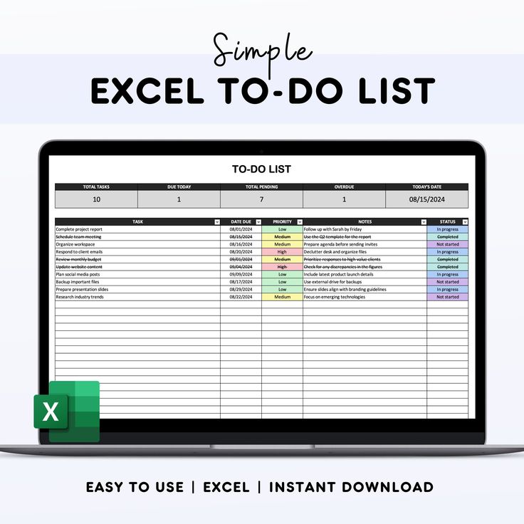 Simple Excel Todo List Template With Dashboard, Task Tracker ... Simple Excel Todo List Template With Dashboard, Task Tracker ...