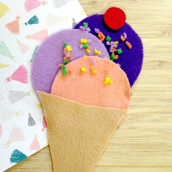 Felt Ice Cream Cone Craft Ice Cream Cone Craft Cones Crafts Crafts