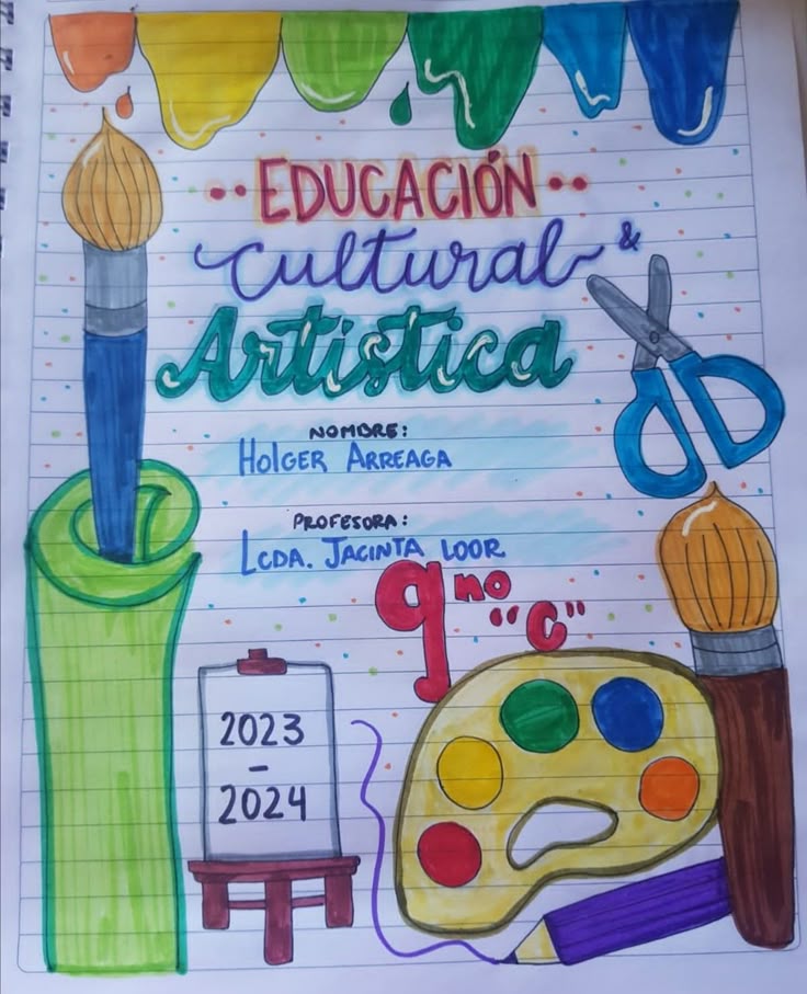 Portada de educación cultural y artística | Arte de escritura a mno ... Portada de educación cultural y artística | Arte de escritura a mno ...