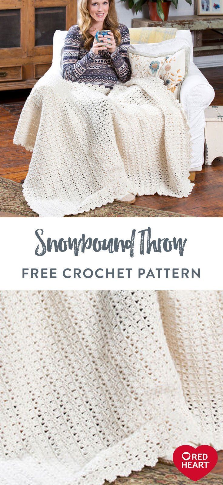 Free Easy Red Heart Snowbound Throw Crochet Pattern Yarnspirations