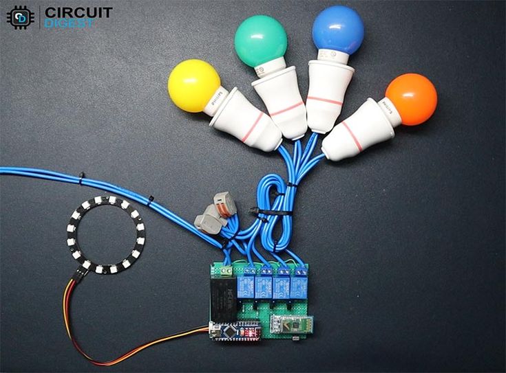 an electronic device is connected to several lights an electronic device is connected to several lights
