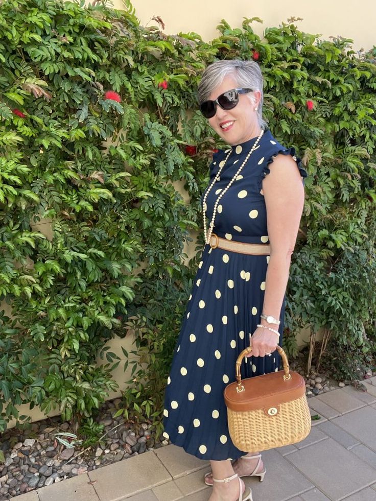 4 Fun Ways To Style A Navy Polka Dot Dress Dr Julies Fun Life