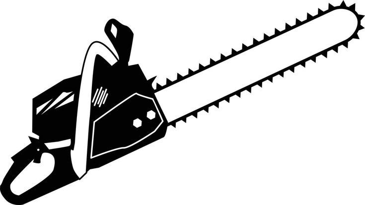 Chainsaw On White Background Lumberjack Tool Woodcutter Saw Sign Flat Style Chainsaw