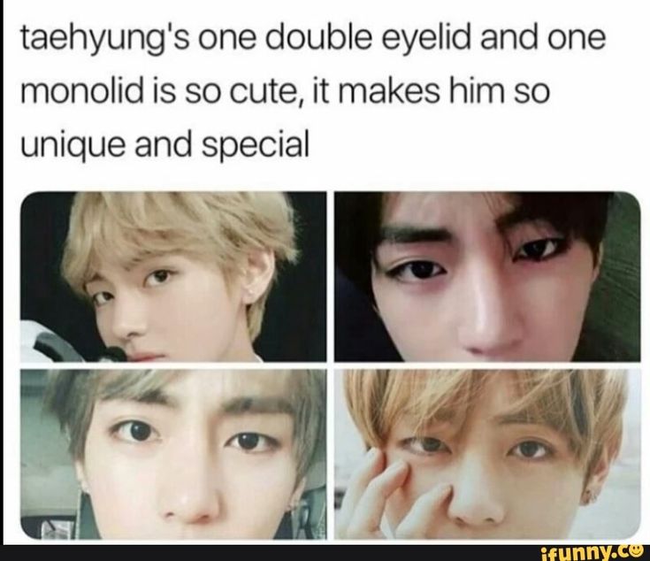 Taehyungs One Double Eyelid And One Monolid Is So Cute It Makes Him
