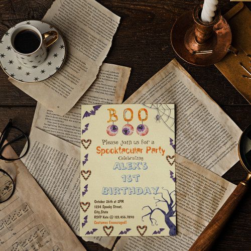 Spooky Halloween Costume Birthday Party Invitation Zazzle Spooky