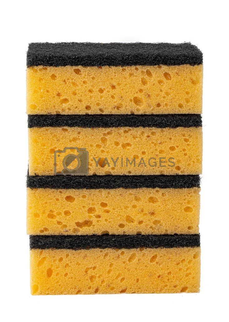 Stack of kitchen sponges isolated on white background by Fabrikasimf ... Stack of kitchen sponges isolated on white background by Fabrikasimf ...