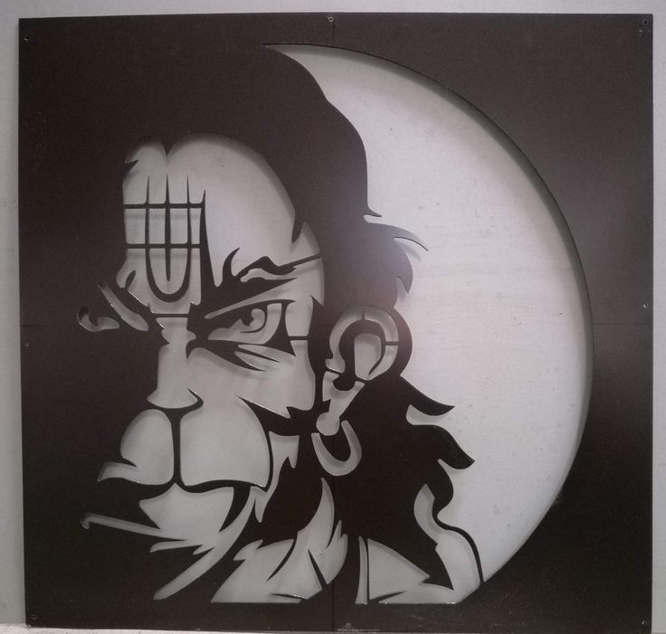 A Black And White Photo Of A Mans Face In Front Of A Half Moon