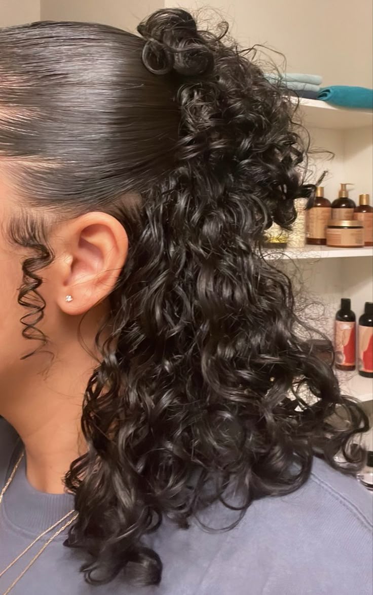 Curly Half Up Half Down 🤎 Curly Hair Styles Curly Hair Tips Hairdos