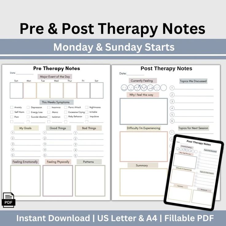 Pre & Post Therapy Notes, Therapy Session Log, Session Planner ... Pre & Post Therapy Notes, Therapy Session Log, Session Planner ...