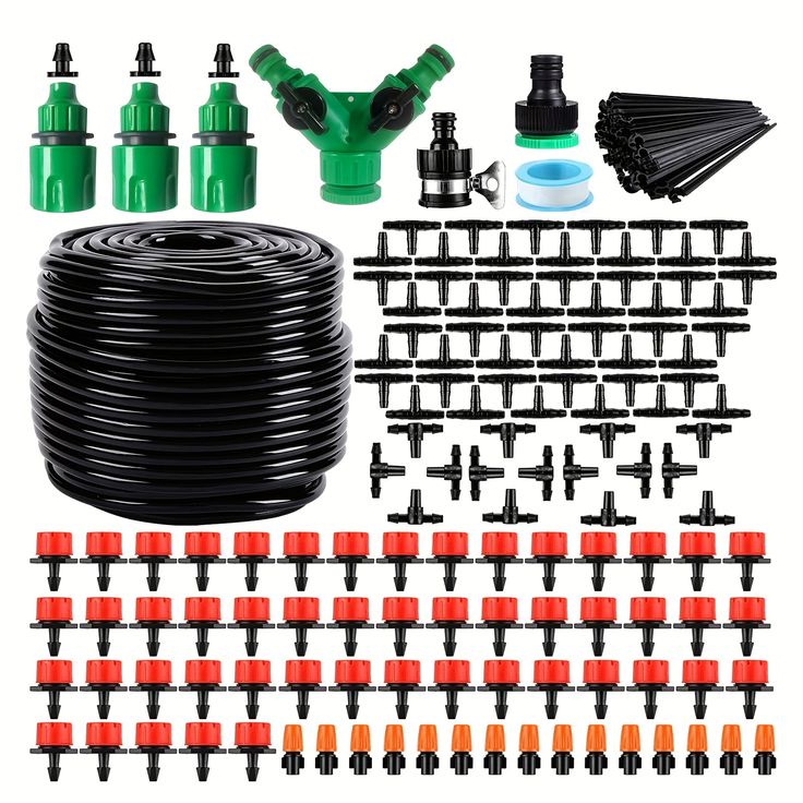 Temu|164ft Diy Garden Drip Irrigation System Easily Adjust Watering Amount And Save Time And Water