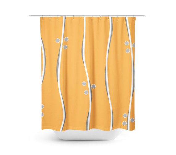 Modern Orange Shower Curtain